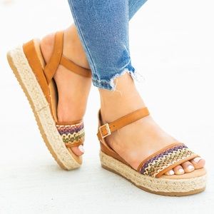 Shoes | Basketweave Espadrille Platform Wedge Sandals | Poshmark